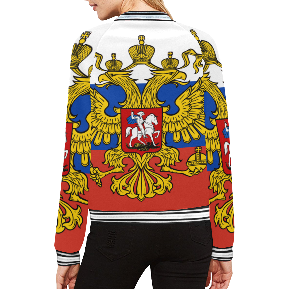 RUSSIA All Over Print Bomber Jacket for Women (Model H21) | ID: D3112438