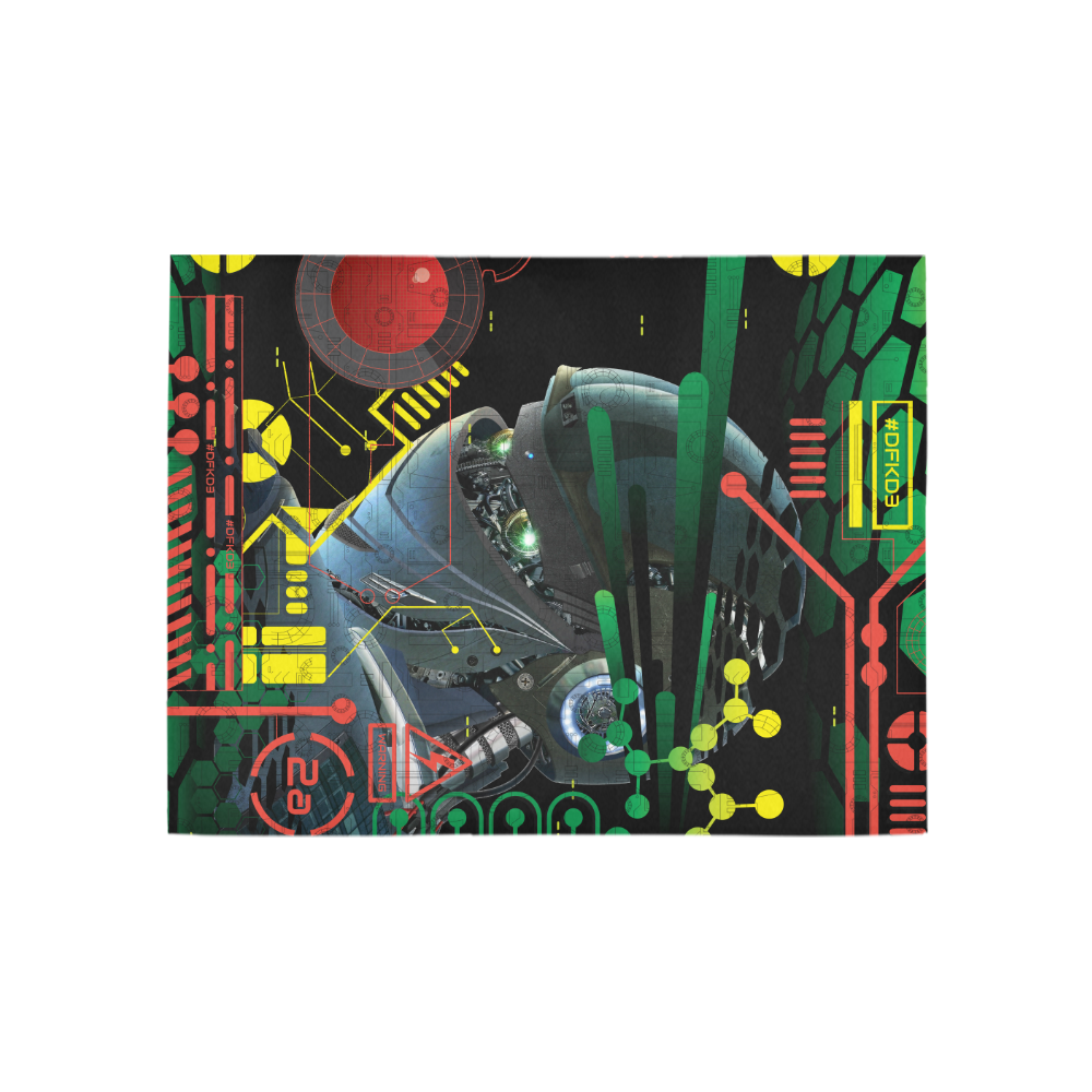 Futuristic Sci-Fi Robot Area Rug 5'3''x4' | ID: D3240460