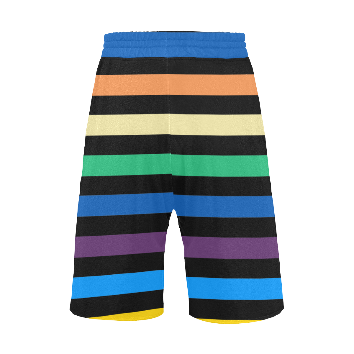 Rainbow Stripes with Black Men's All Over Print Casual Shorts (Model ...
