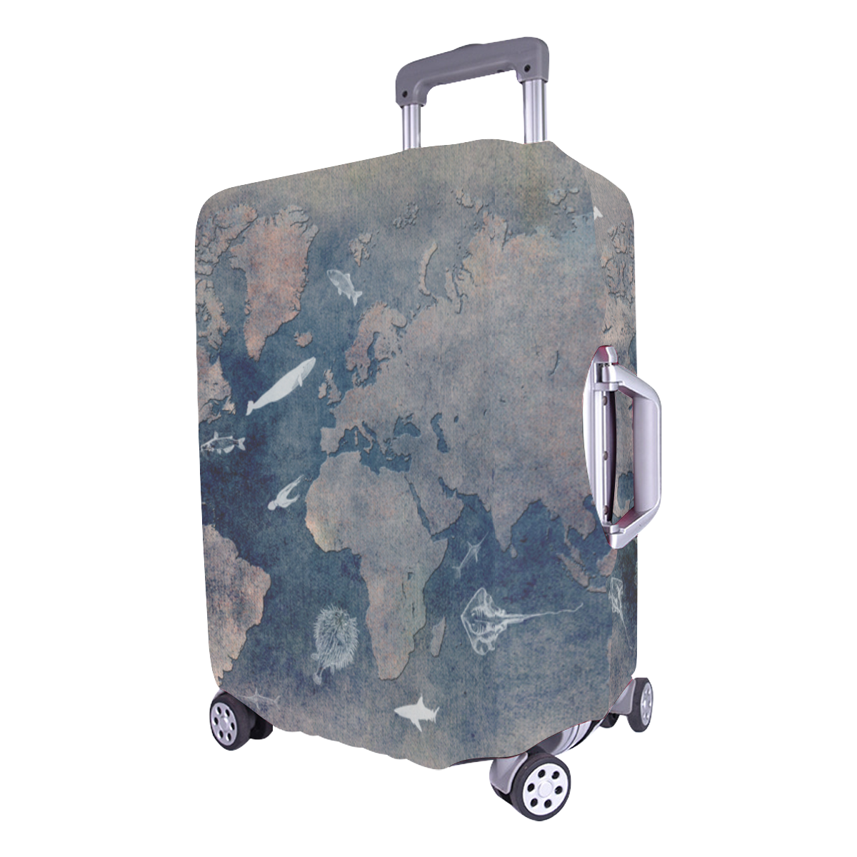 world map #map #worldmap Luggage Cover/Large 26"-28" | ID: D3750962