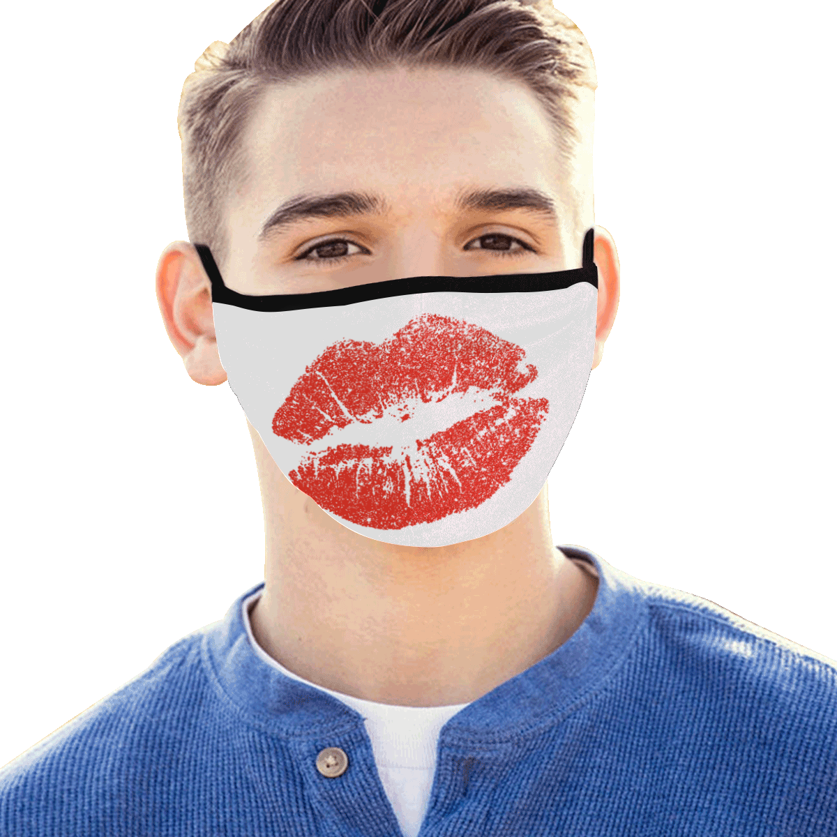 Women's Sexy Red Lip Art White Background Cool Mouth Mask Mouth Mask ...