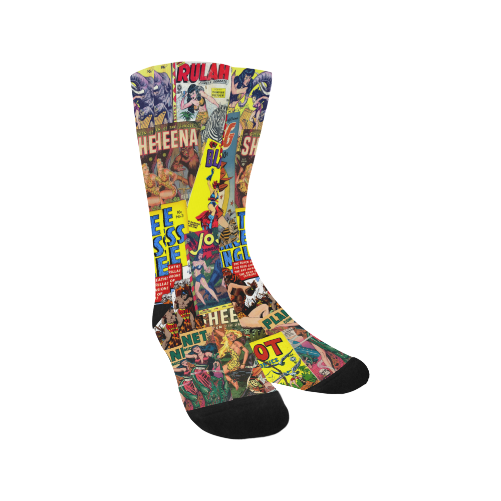 Vintage Comic Collage Men's Custom Socks | ID: D3383387