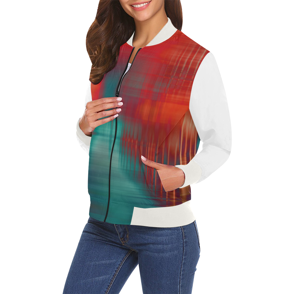 abstract lines All Over Print Bomber Jacket for Women (Model H19) | ID ...