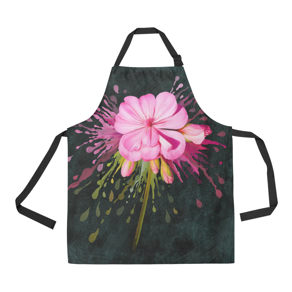 Pink flower, color splash, floral eruption All Over Print Apron | ID ...