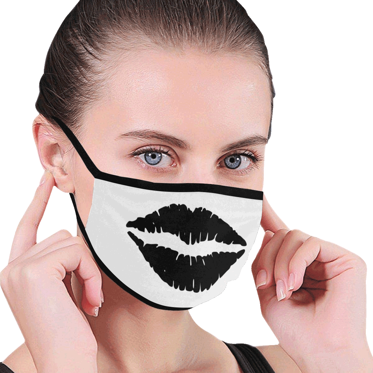 Women's Black Lip Art Cool Mouth Masks Mouth Mask | ID: D4994274