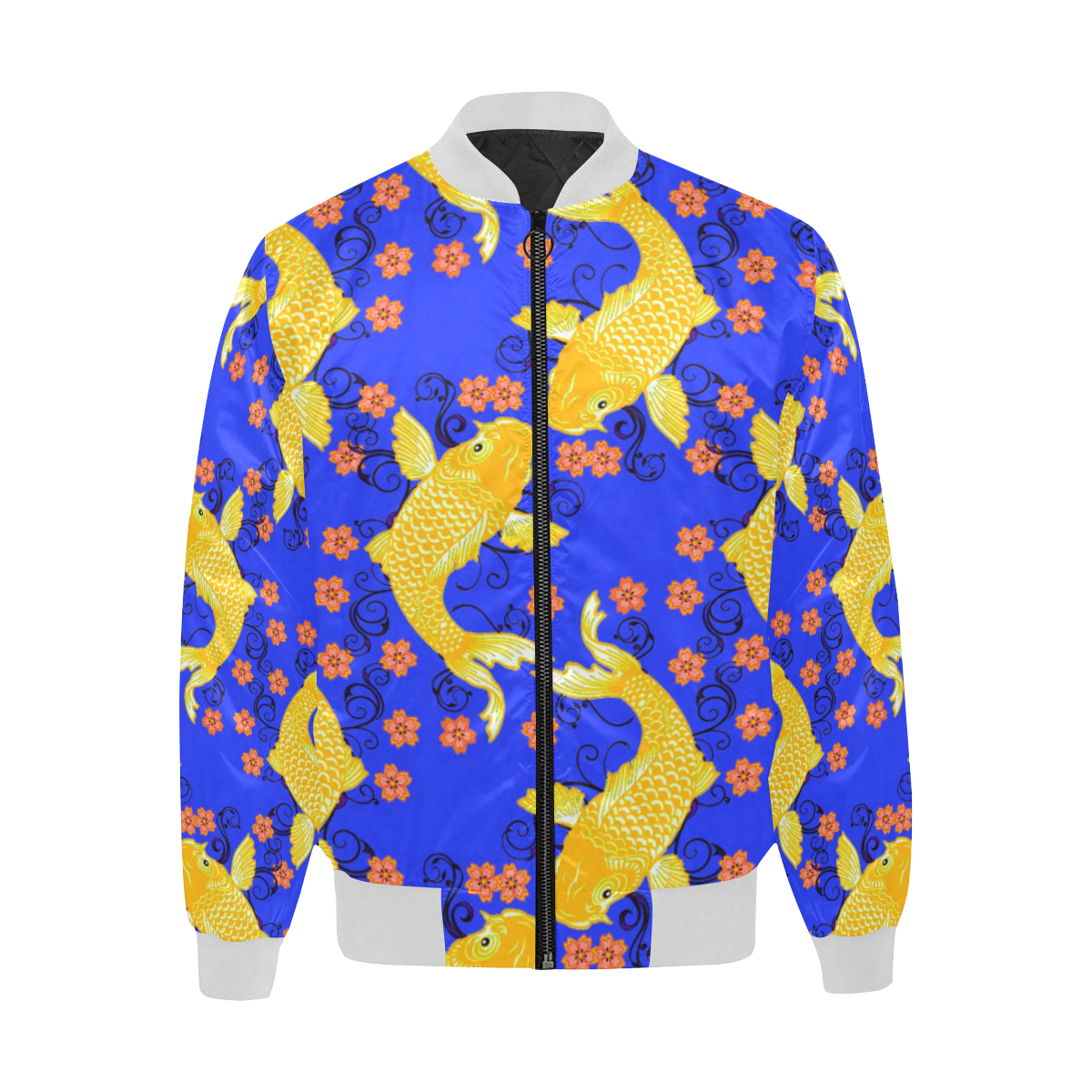 KOI FISH 5 All Over Print Quilted Bomber Jacket for Men (Model H33 ...