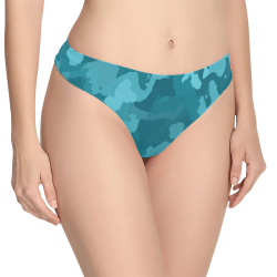 camouflage , aqua Women's All Over Print Thongs (Model L30) | ID: D3417900