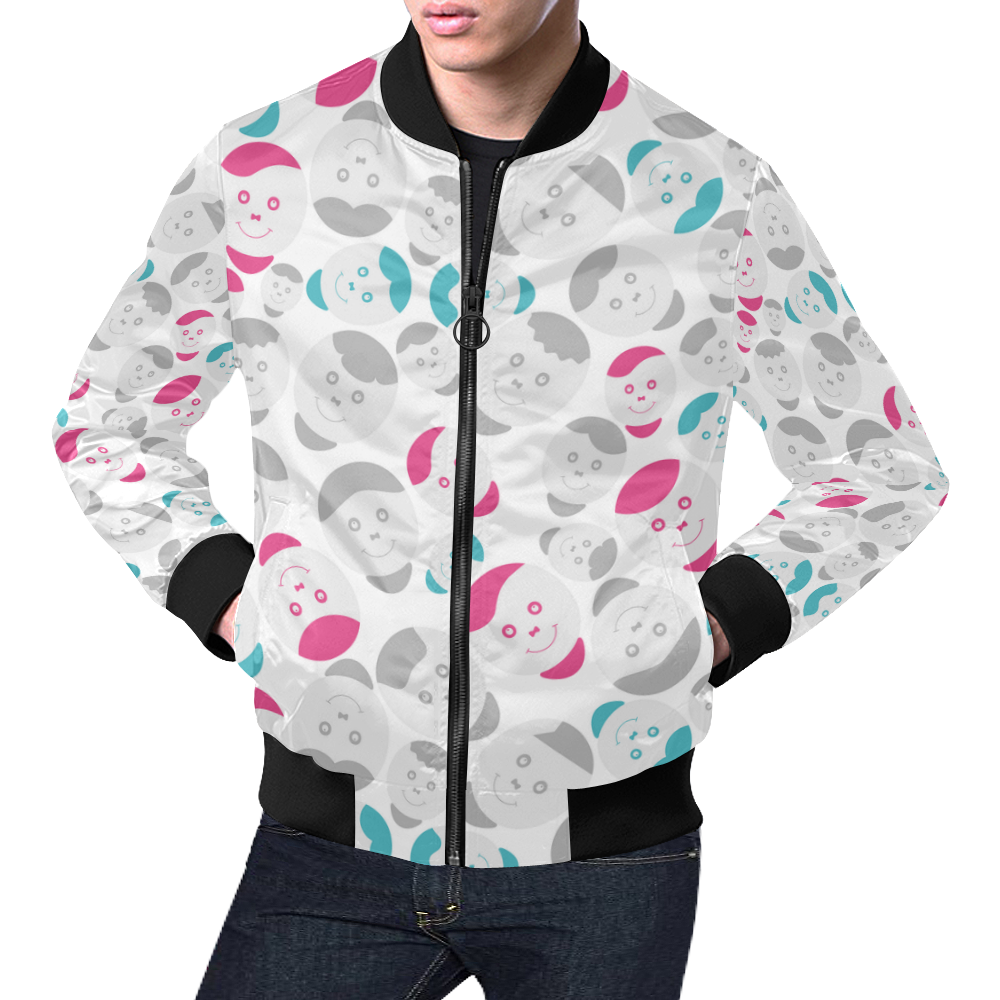 smiley faces pattern All Over Print Bomber Jacket for Men (Model H19 ...
