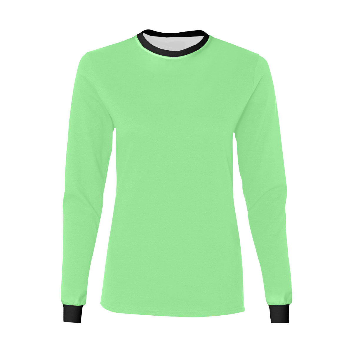 color light green Women's All Over Print Long Sleeve T-shirt (Model T51 ...