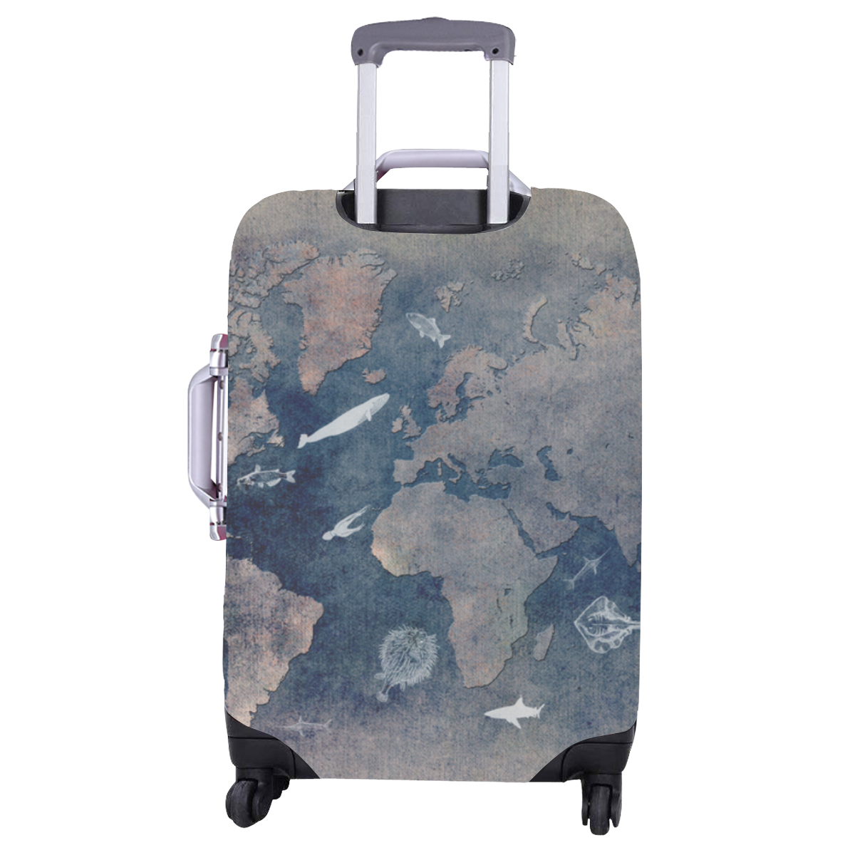 world map #map #worldmap Luggage Cover/Large 26"-28" | ID: D3750962