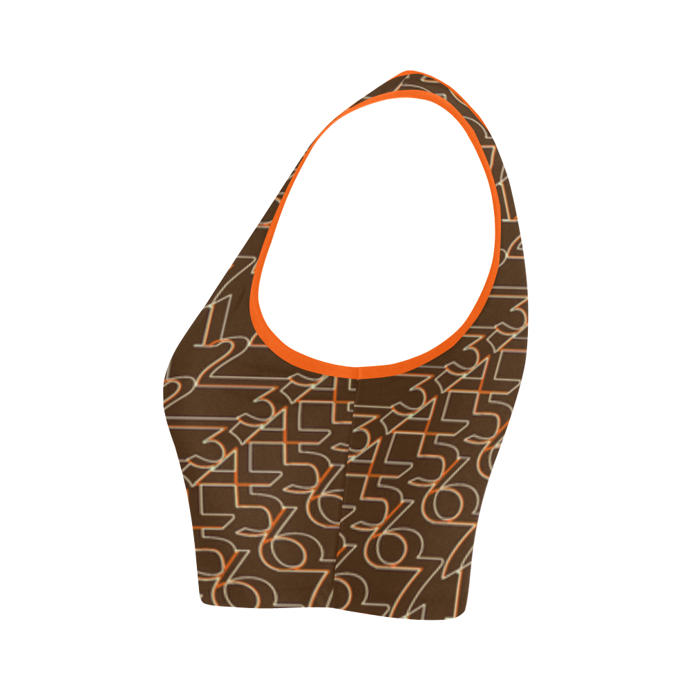 NUMBERS Collection 1234567 Coco/tangerine Women's Crop Top (Model T42 ...