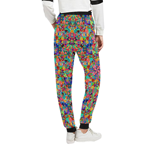 Multicolored Geometric Pattern Unisex All Over Print Sweatpants (Model ...