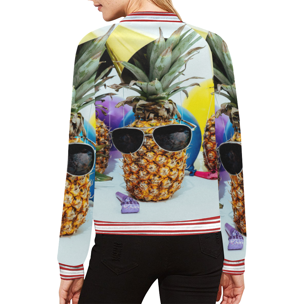 Pineapple Jacket test All Over Print Bomber Jacket for Women (Model H21 ...