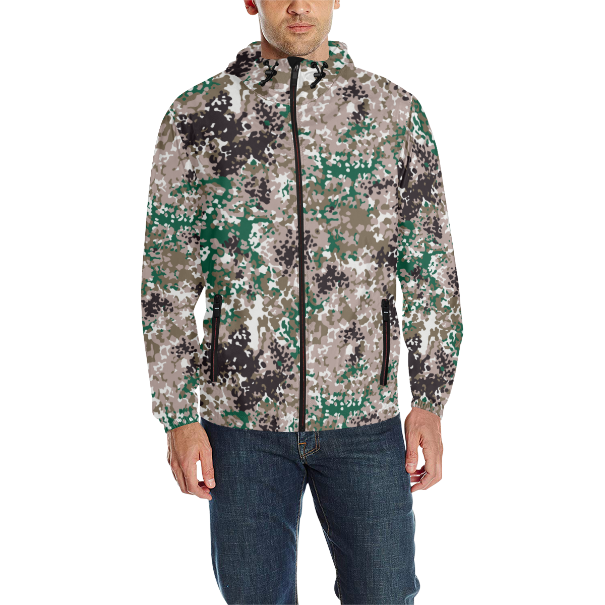 German Multifleck v2 camouflage All Over Print Quilted Windbreaker for ...