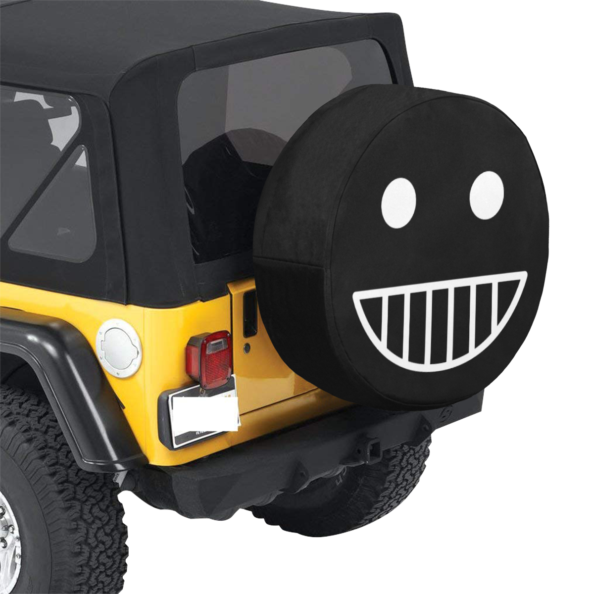 Silhouette Smiley Face Emoji 34 Inch Spare Tire Cover | ID: D4367487