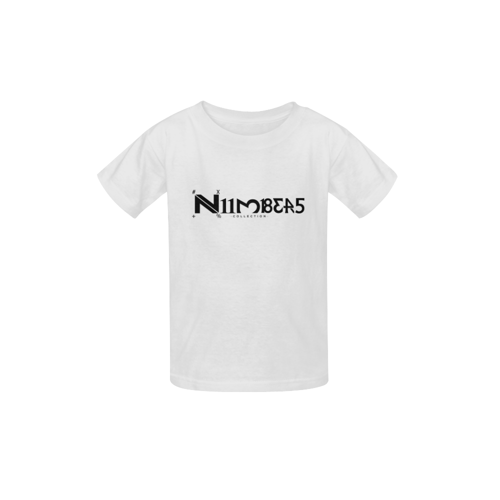 NUMBERS Collection Logo/1234567 White/Black/Outline Kid's Classic T ...