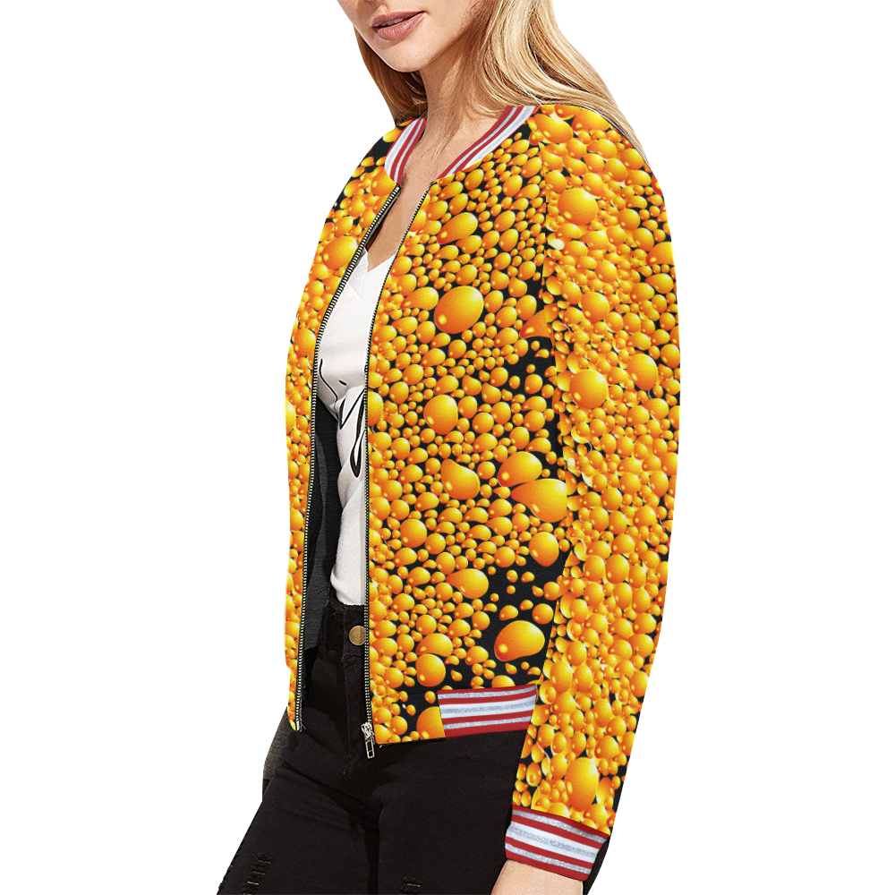 yellow bubble All Over Print Bomber Jacket for Women (Model H21) | ID ...