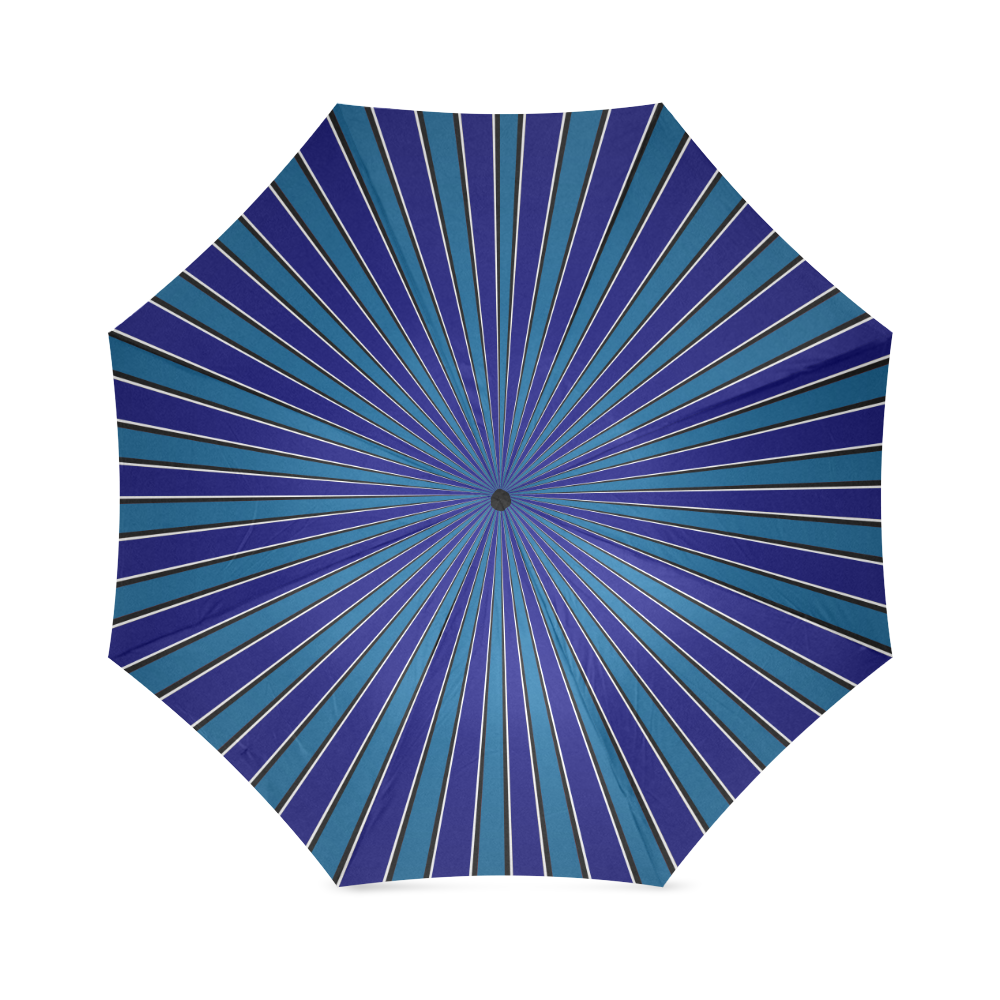 Classic Blue ZOOM Stripes Foldable Umbrella (Model U01) | ID: D4810407