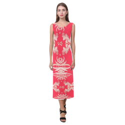 Purple Phaedra Sleeveless Open Fork Long Dress (Model D08) | ID: D1107066