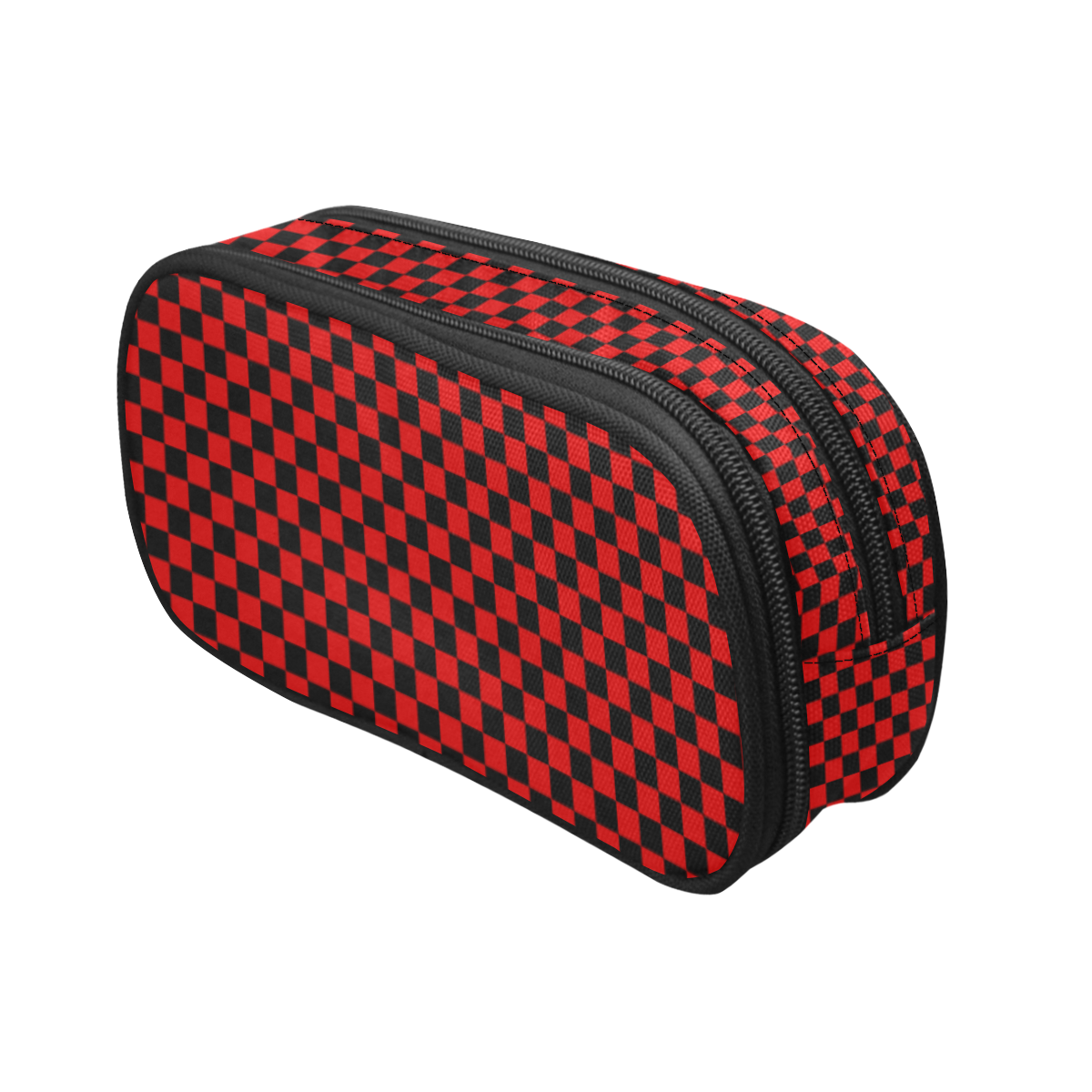 Checkerboard Black And Red Pencil Pouch/Large (Model 1680) | ID: D3767204