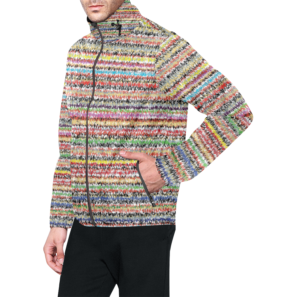 Patterns of colorful lines Unisex All Over Print Windbreaker (Model H23 ...