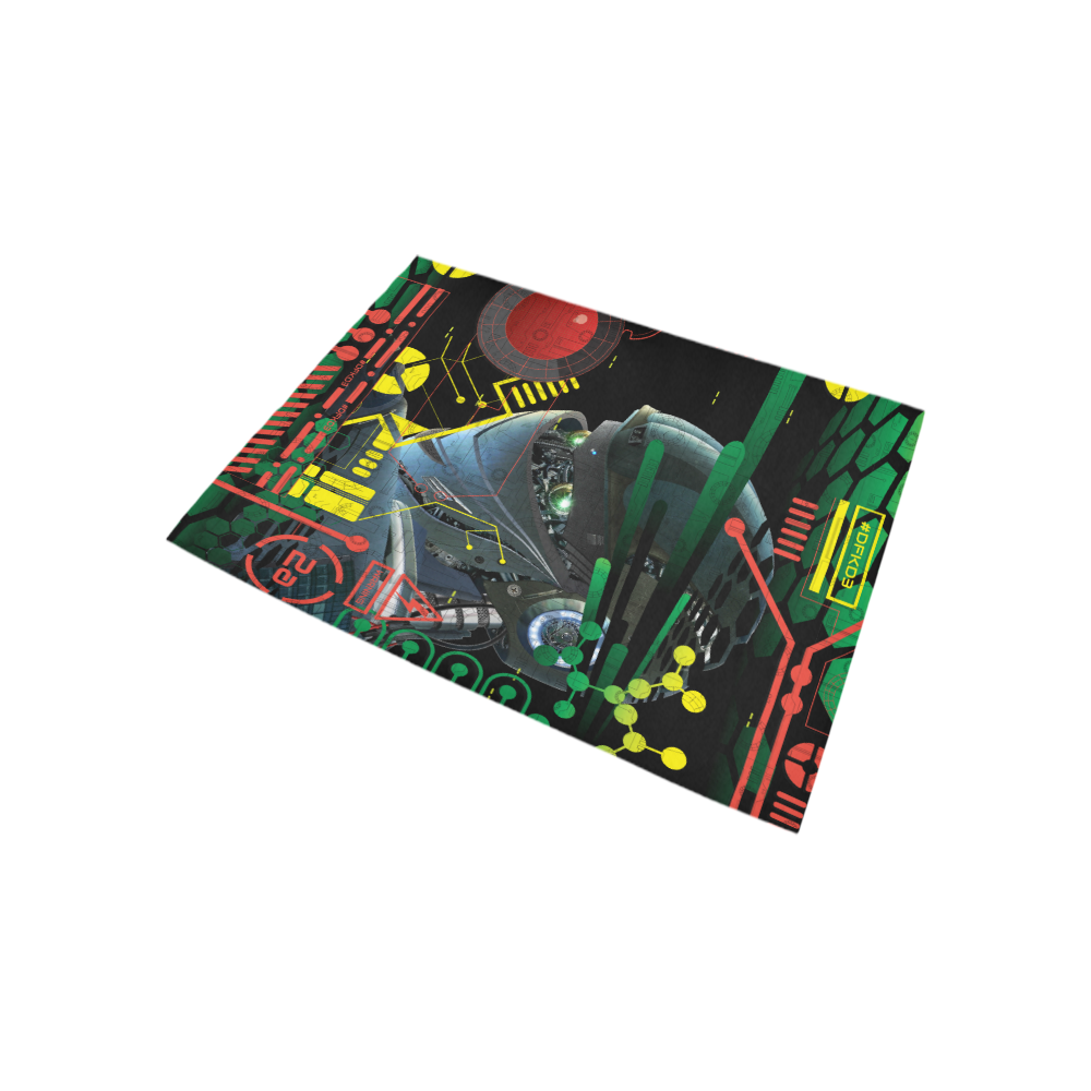 Futuristic Sci-Fi Robot Area Rug 5'3''x4' | ID: D3240460
