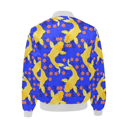 KOI FISH 5 All Over Print Quilted Bomber Jacket for Men (Model H33 ...