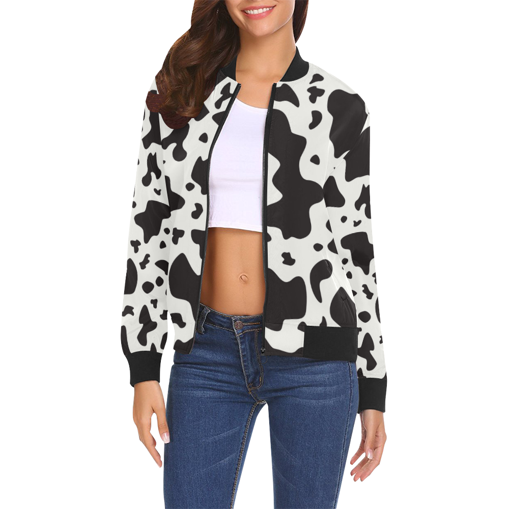 COW COW All Over Print Bomber Jacket for Women (Model H19) | ID: D4940373