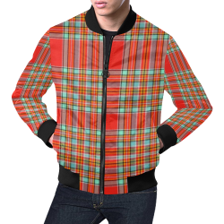 Red Black and Blue Blocks All Over Print Bomber Jacket for Men/Large ...
