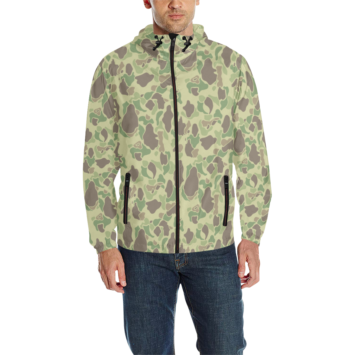 US duck hunter summer camouflage All Over Print Quilted Windbreaker for ...