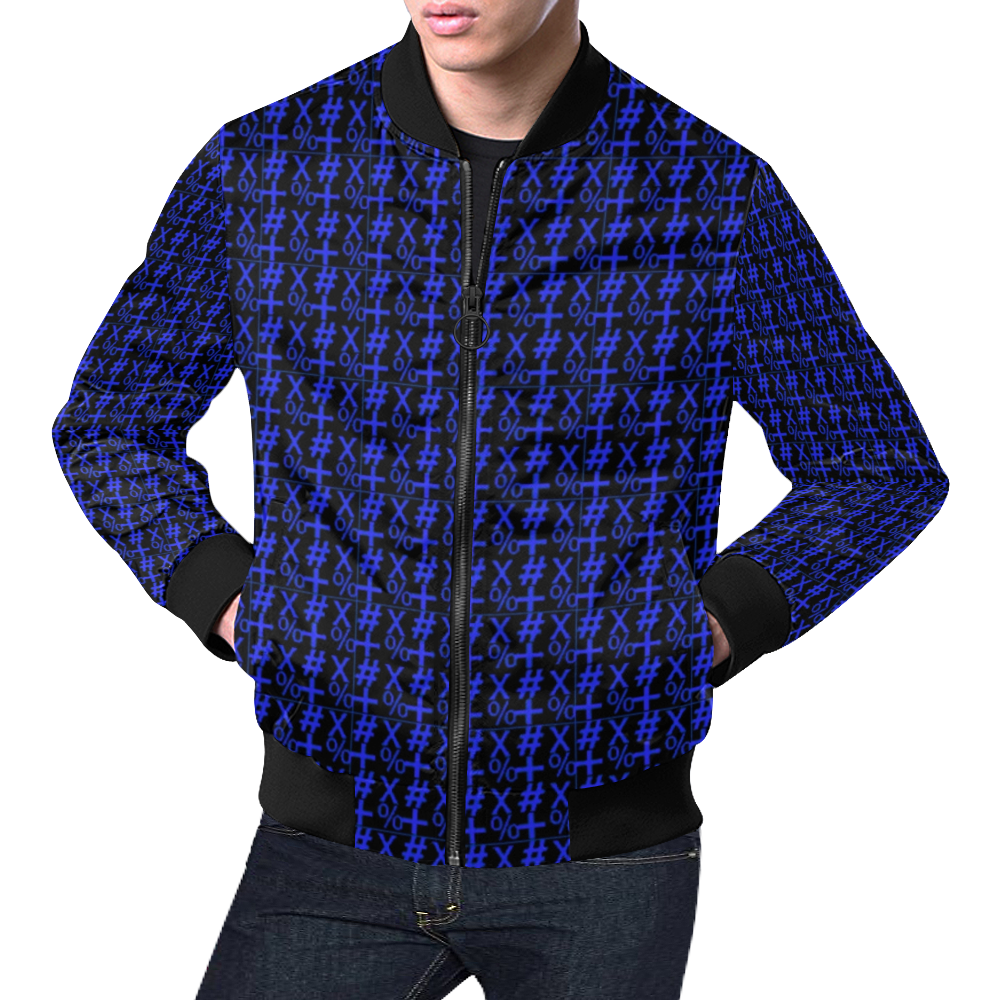 NUMBERS Collection Symbols Royal All Over Print Bomber Jacket for Men ...
