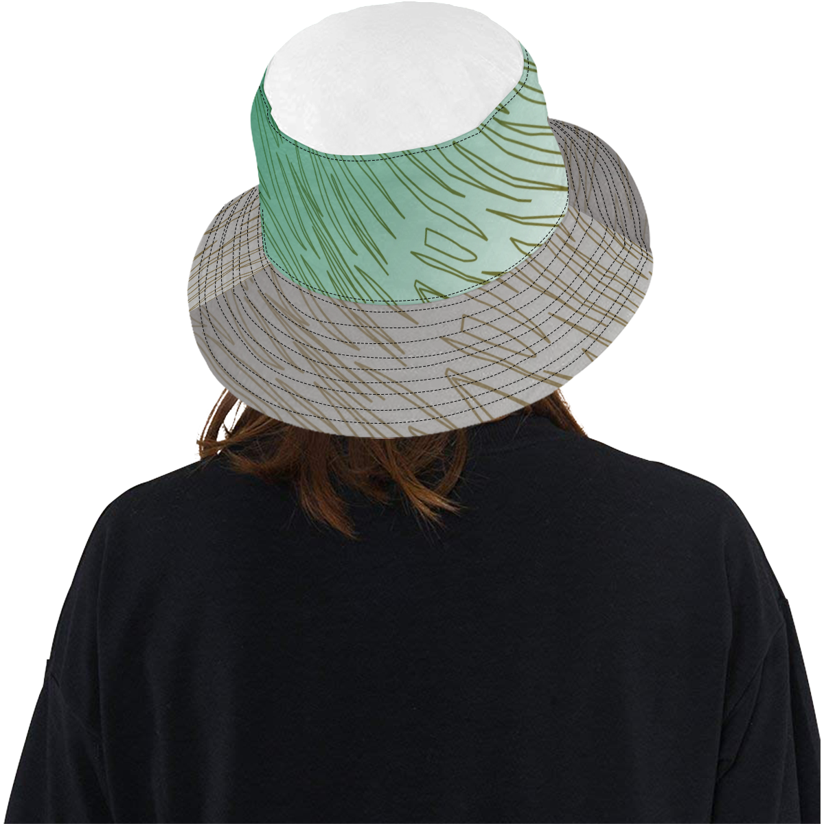 cute afro design hat / with lines All Over Print Bucket Hat | ID: D3079469