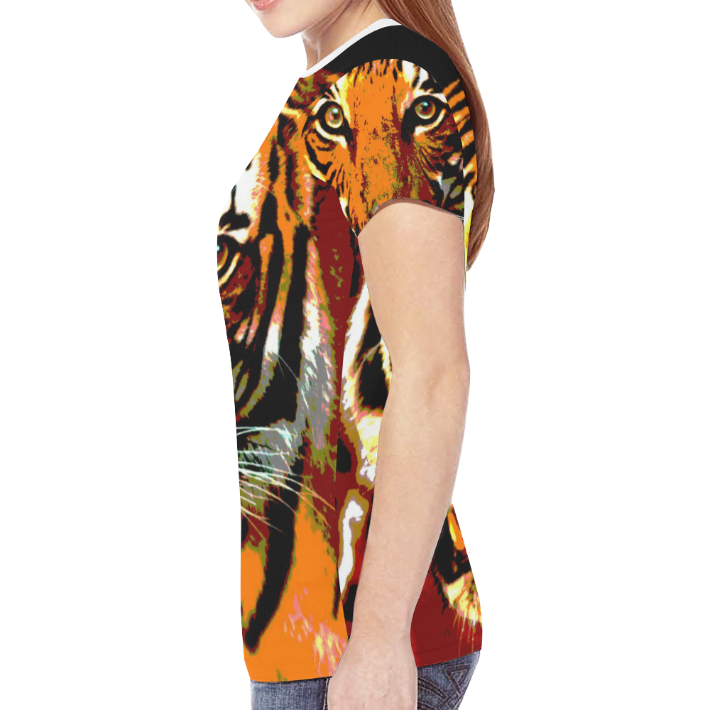 TIGER 14 New All Over Print T-shirt for Women (Model T45) | ID: D2978020