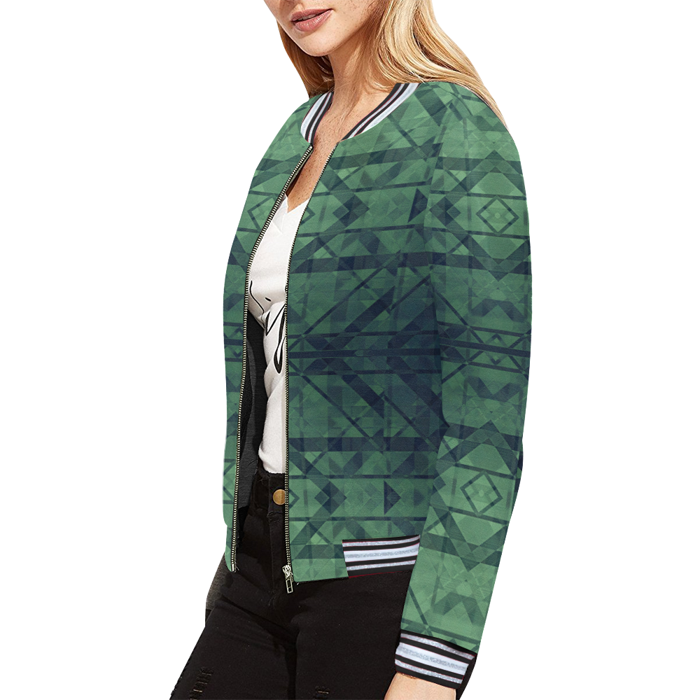 Sci-Fi Green Monster Geometric design All Over Print Bomber Jacket for ...