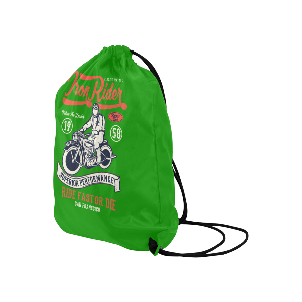 Iron Rider Drawsting Bags Large Drawstring Bag Model 1604 (Twin Sides ...
