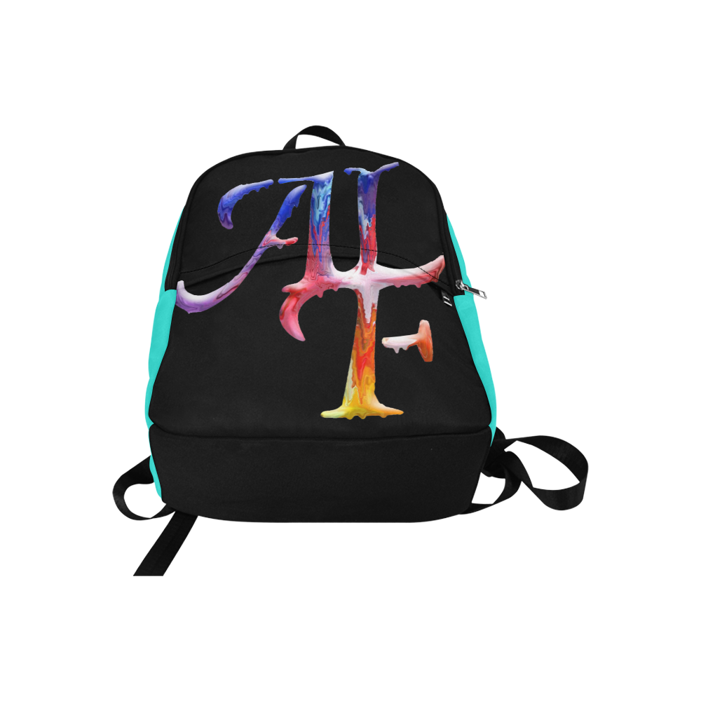 ALF Men's Black w/Teal Backpack Fabric Backpack for Adult (Model 1659 ...