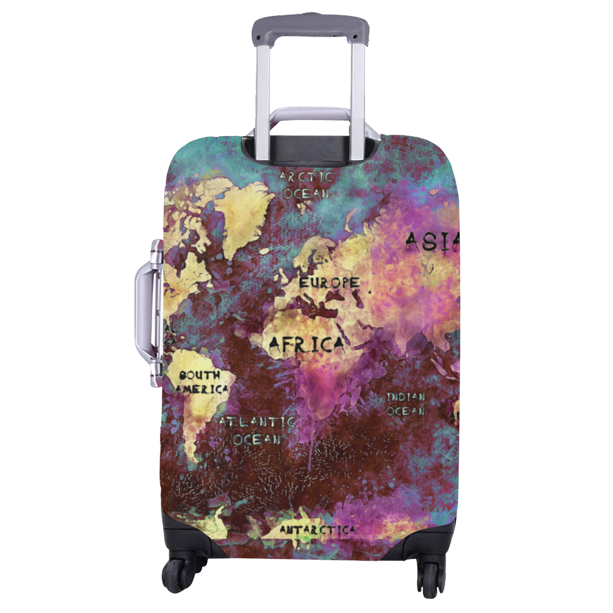 world map #map #worldmap Luggage Cover/Large 26"-28" | ID: D3750838
