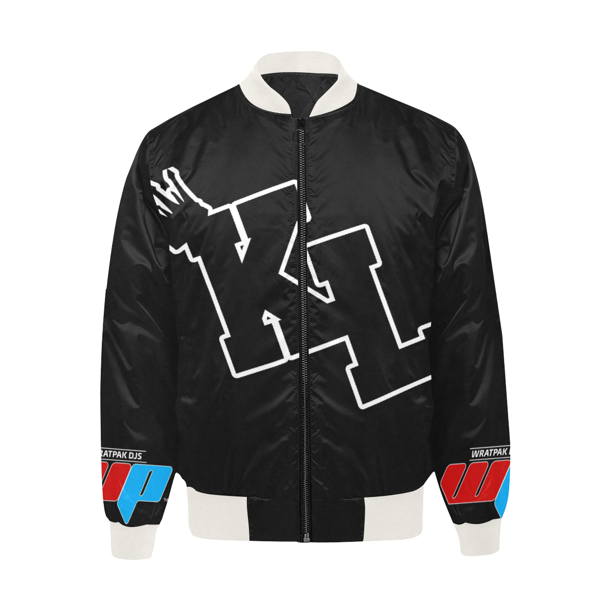 King Luie Wrat Pak Djs Jacket Black and white All Over Print Quilted ...