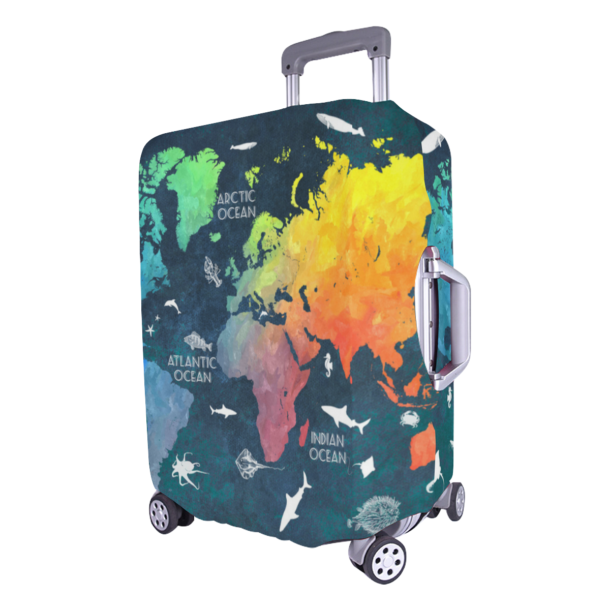 world map #map #worldmap Luggage Cover/Large 26"-28" | ID: D3751084