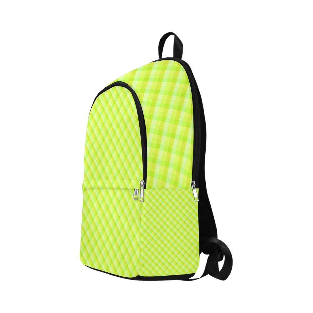 Yellow and green plaid pattern Fabric Backpack for Adult (Model 1659 ...