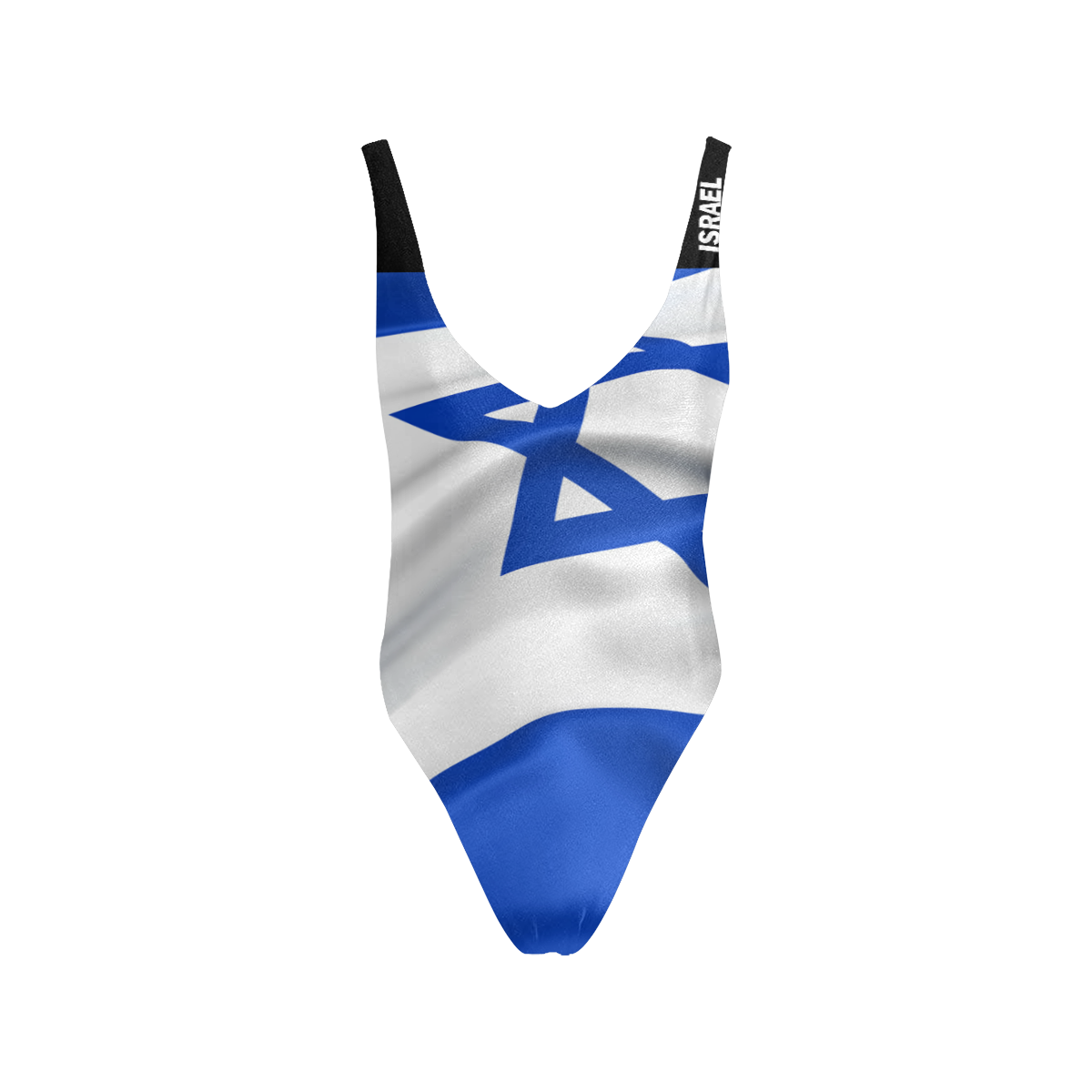 Israel Flag Sexy Low Back One-Piece Swimsuit (Model S09) | ID: D3439781