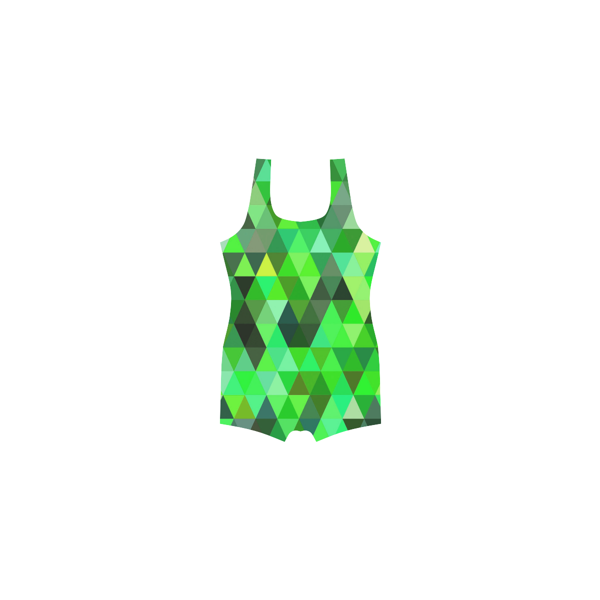 Mosaic Triangles Green Classic One Piece Swimwear (Model S03) | ID ...