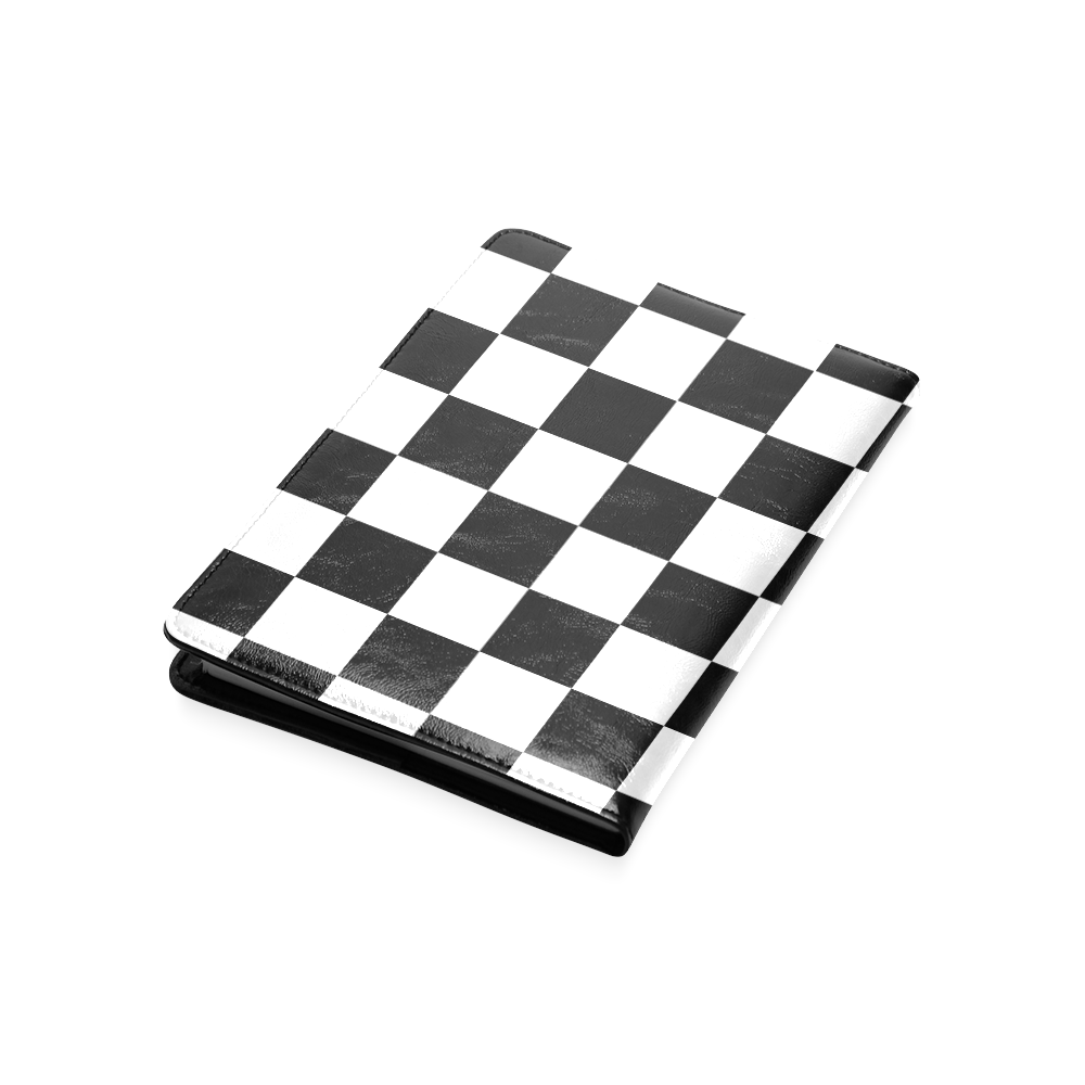 Black White Checkers Custom NoteBook A5 | ID: D3408381