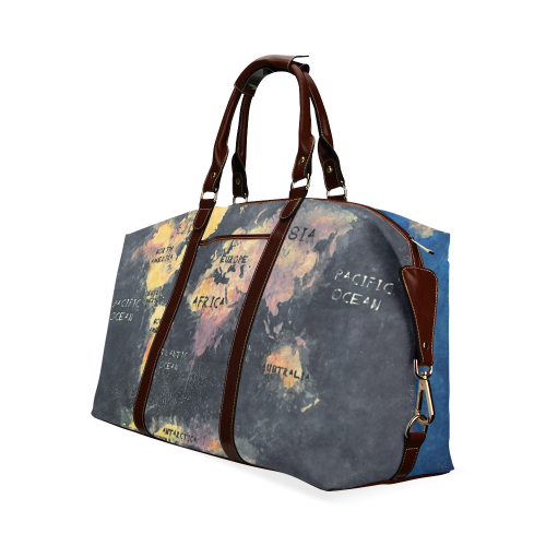 world map OCEANS and continents bag Classic Travel Bag (Model 1643 ...