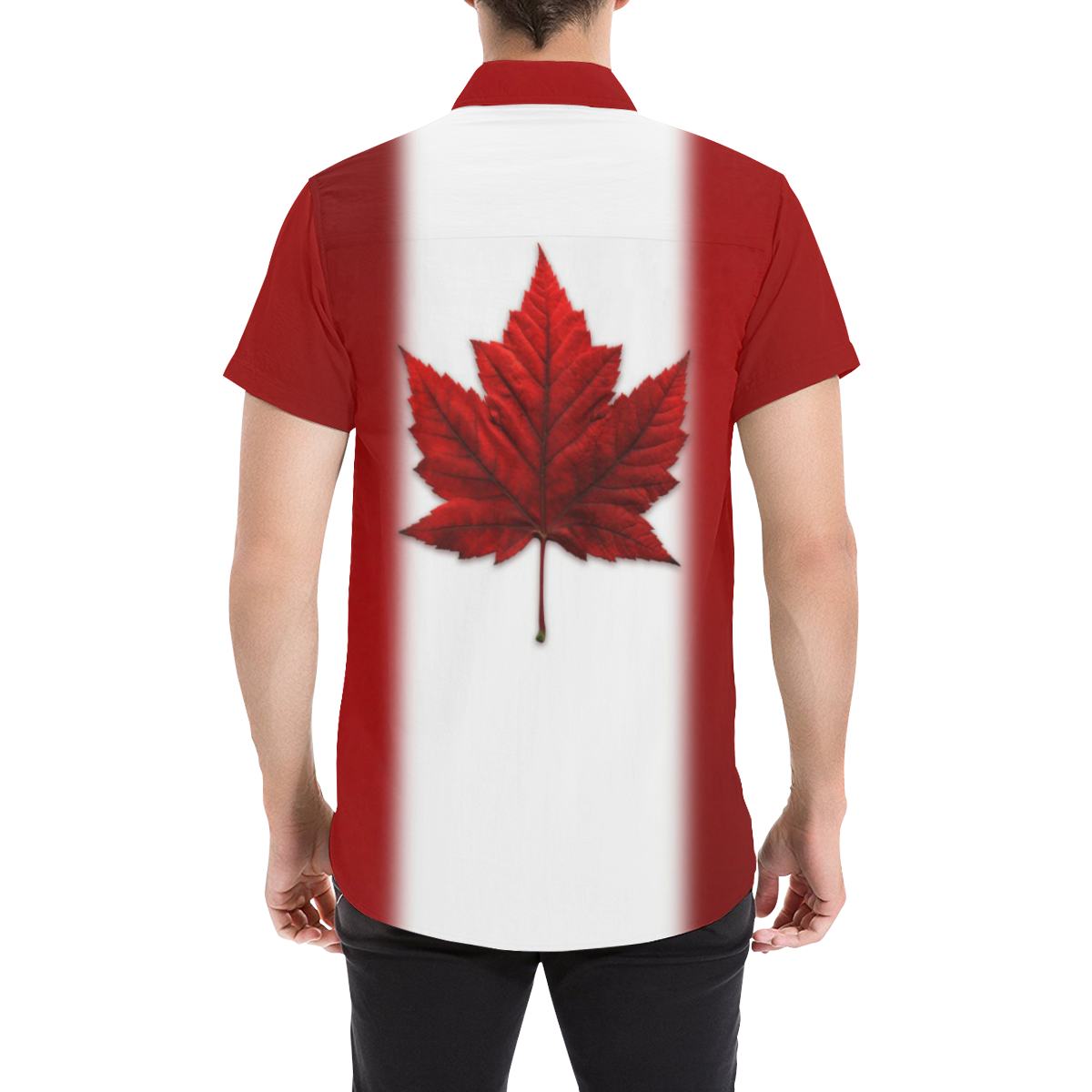 Canada Flag Shirts Button Down Men's All Over Print Short Sleeve Shirt ...