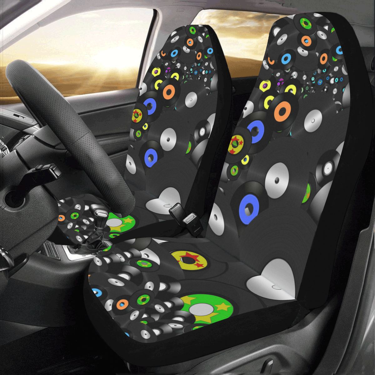 Forever Vinyl Records 45s & LP Records Car Seat Covers (Set of 2) | ID ...