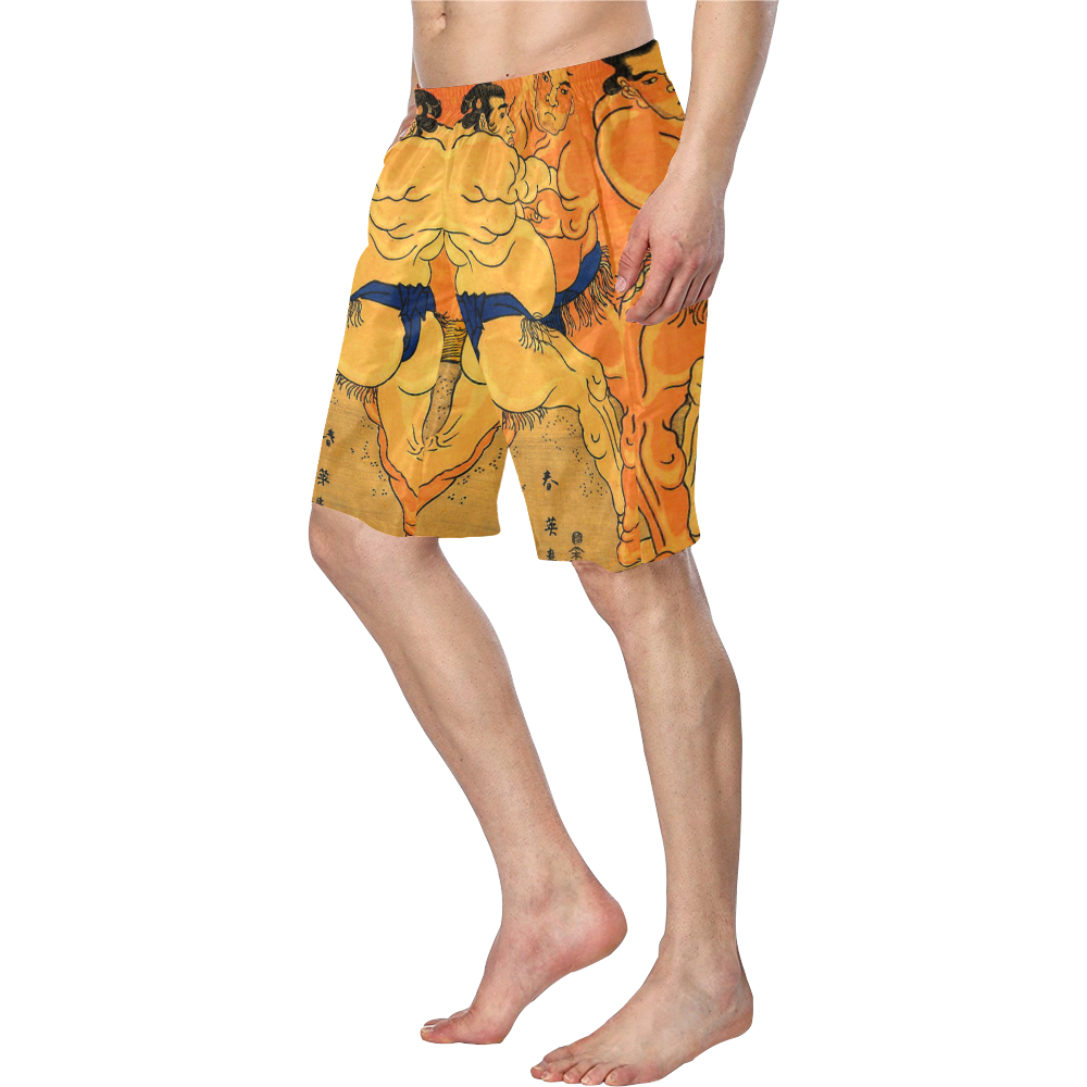 Two sumo wrestlers Men's Swim Trunk/Large Size (Model L21) | ID: D3124633