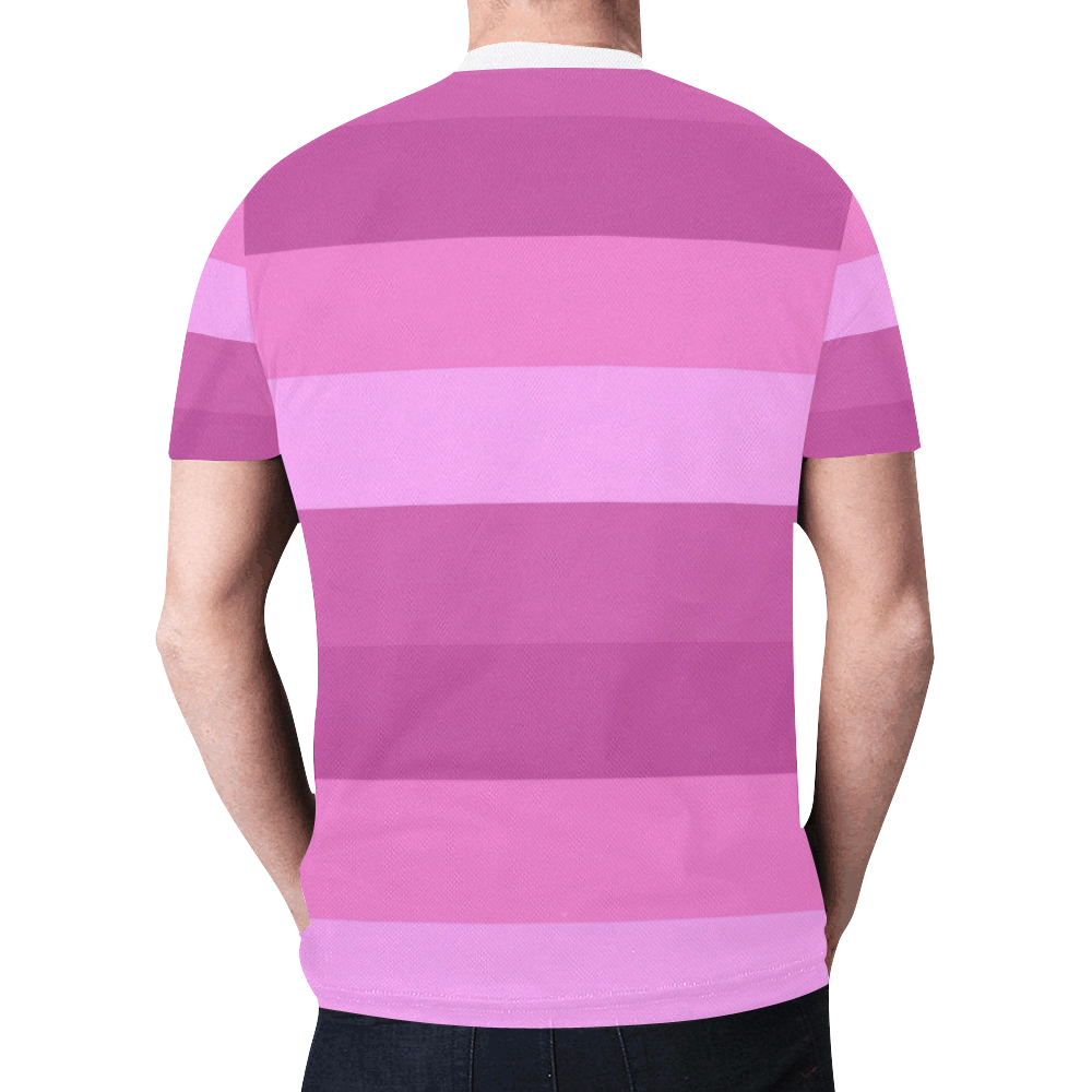 Shades Of Pink Stripes New All Over Print T-shirt for Men (Model T45 ...