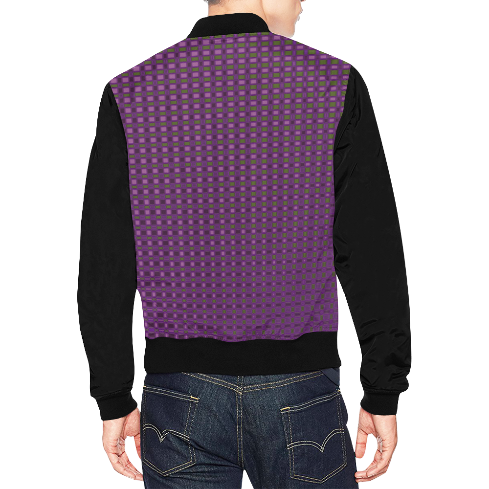 DIGITAL VIOLET with Black Sleeve by Pattern Art Originals All Over Print Bomber Jacket for Men ...