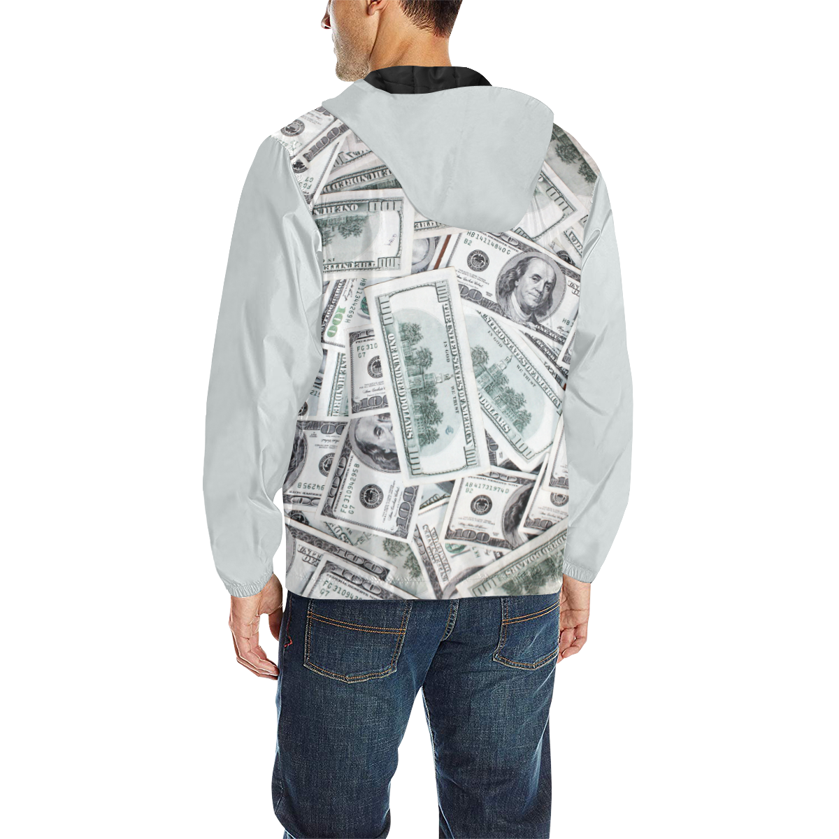 Cash Money / Hundred Dollar Bills Vest Style Silver All Over Print ...